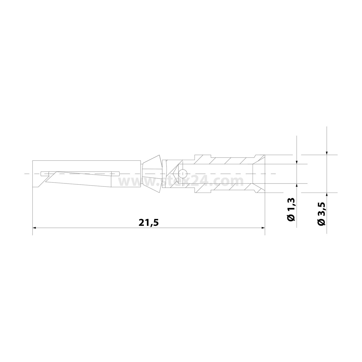 09150006225 HARTING D-Crimpkontakt Kontaktbuchse (F) 0,75mm² AWG18 gold ...