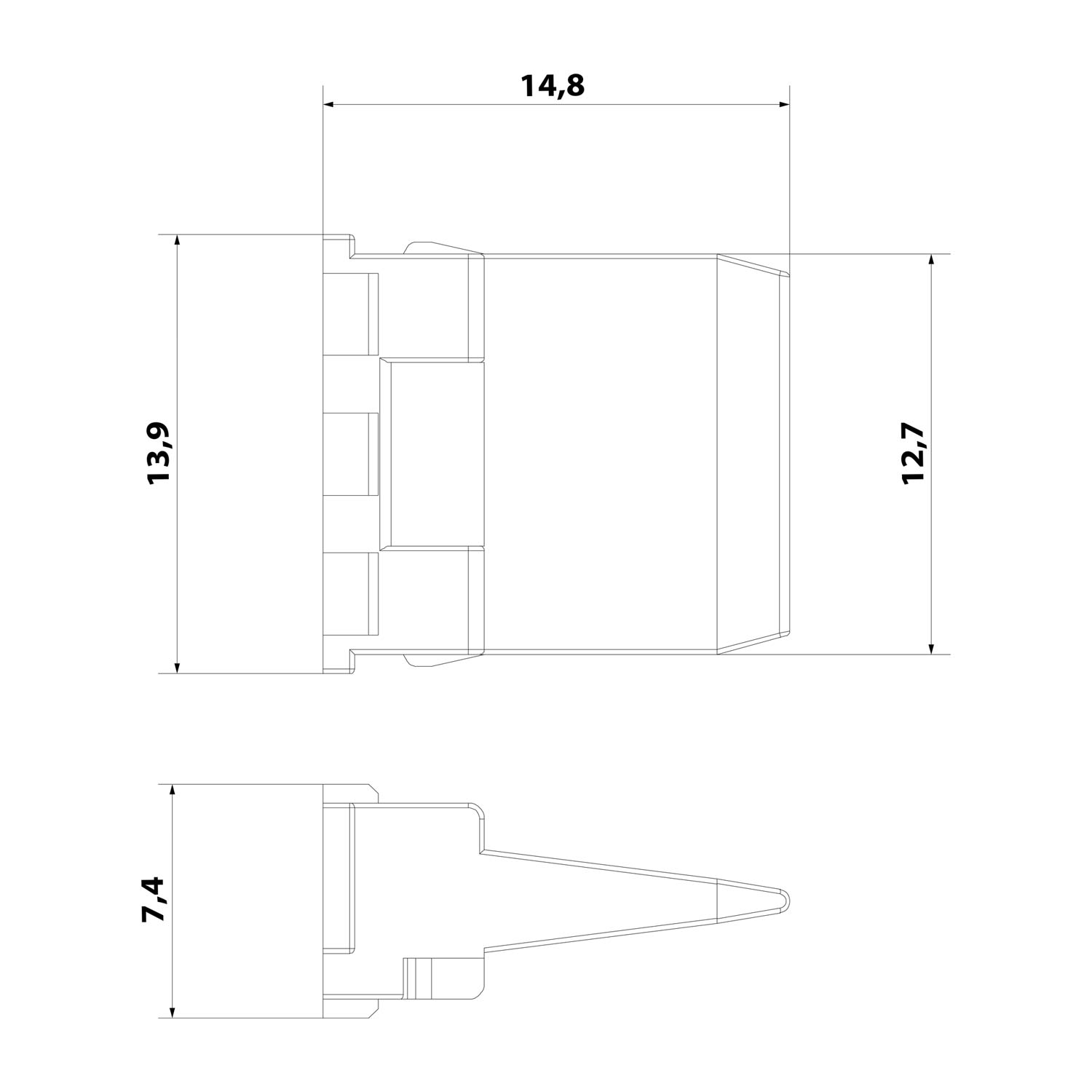 AW6P Amphenol AS-6HKM 105 Haltekeil Kabelstecker AT-Serie passend für ...