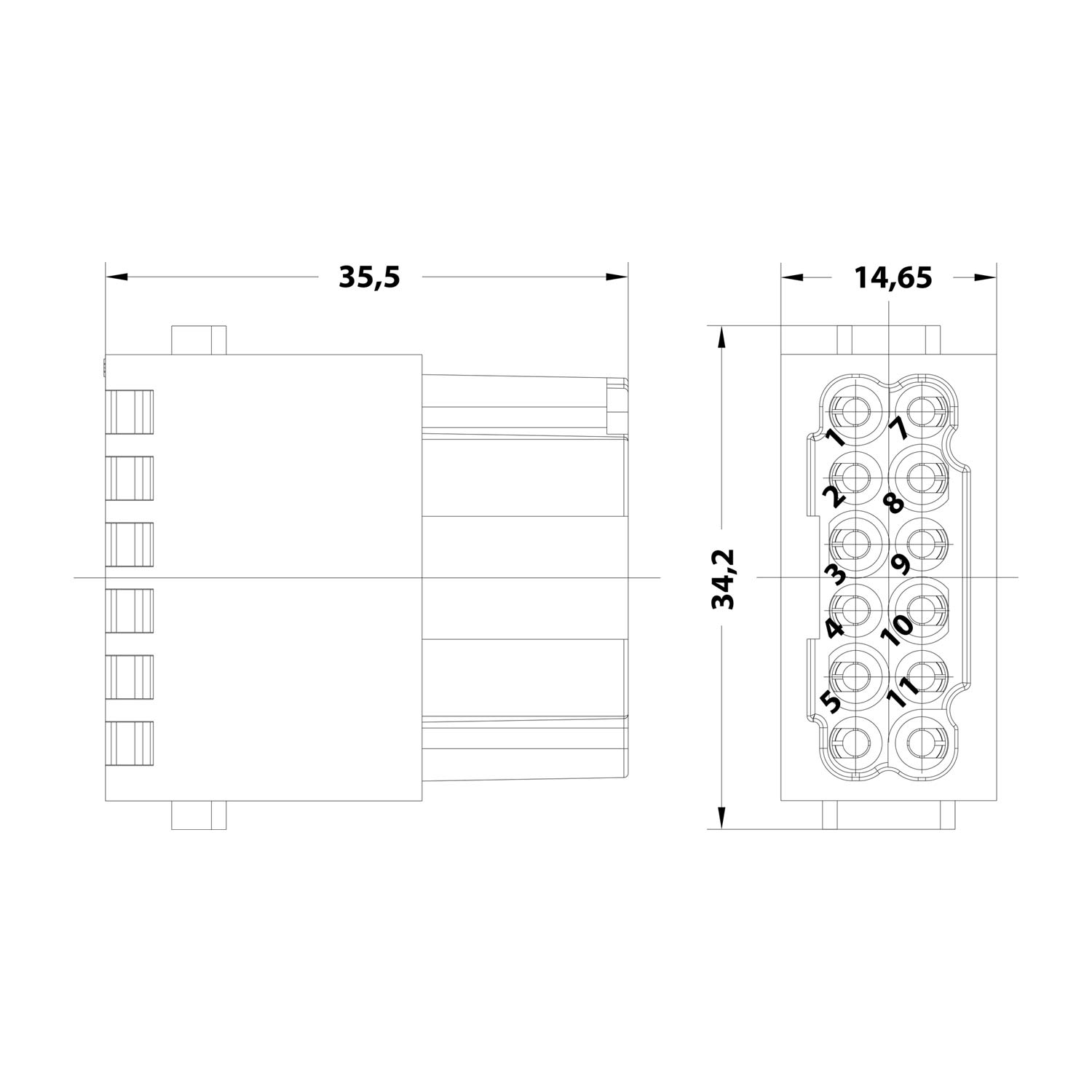 09140122734 HARTING Han DD Modul Buchseneinsatz (F) Quick-Lock ...